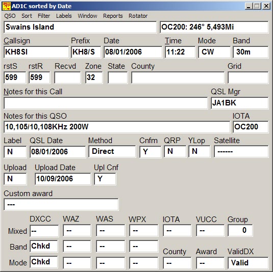 DXCC Award Tracking in DX4WIN